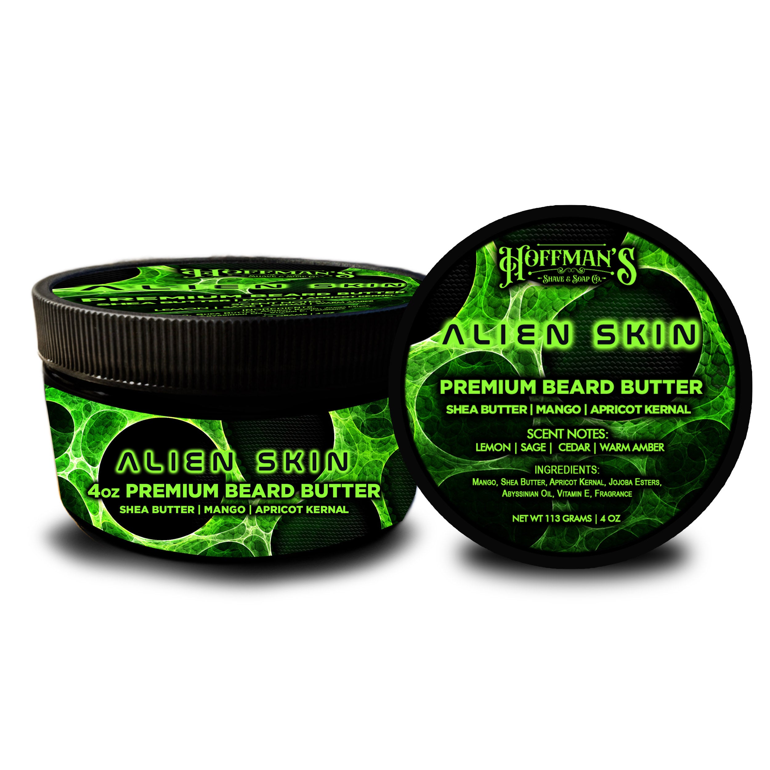 Alien Skin (Lemon, Sage, Cedar, Warm Amber) 4oz Premium Beard Butter ...